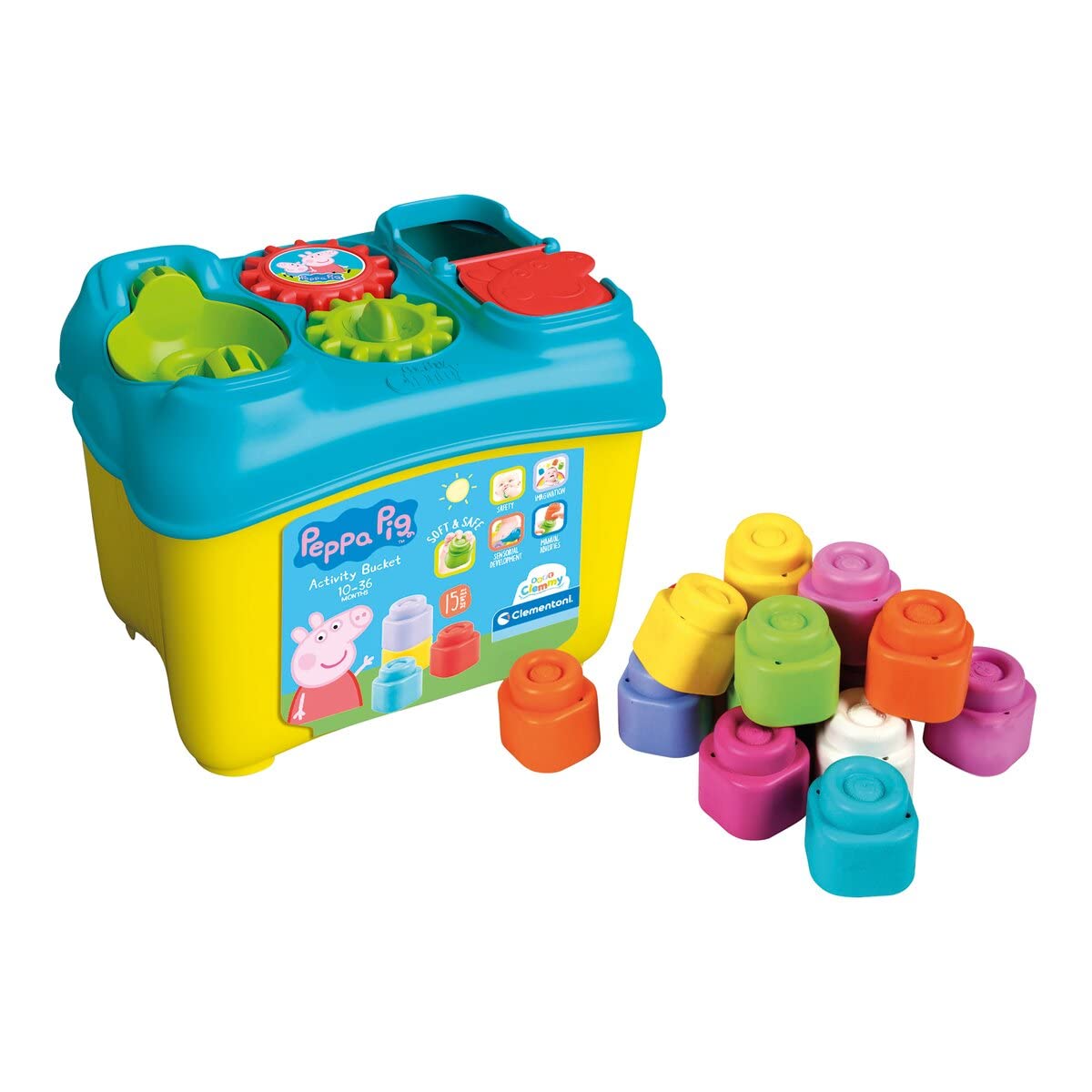 Clementoni Peppa Pig Soft Building Blocks Bucket 10+ Months - Made In ...